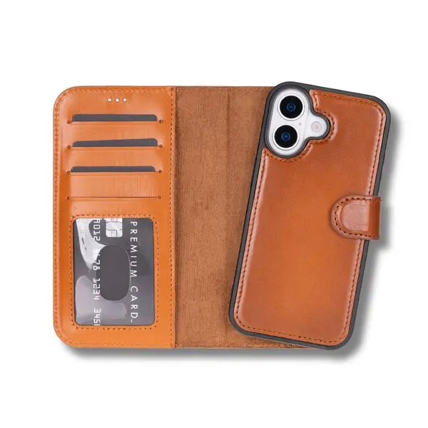 LEATHERE Iphone Onyedi Wallet Case – Rustic New York - Brown
