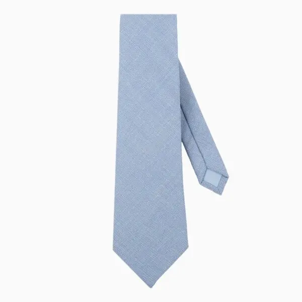 LE COLONEL Arctic Italian Wool Neck Tie - Blue
