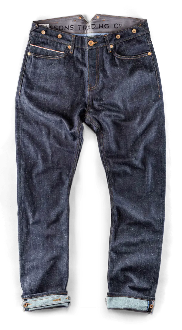 &SONS TRADING CO The New Frontier Selvedge Raw Denim Jeans - Blue