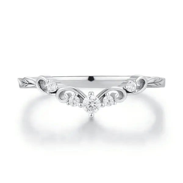 AZURA JEWELRY NEW YORK Crest Band White Gold Vermeil - Silver
