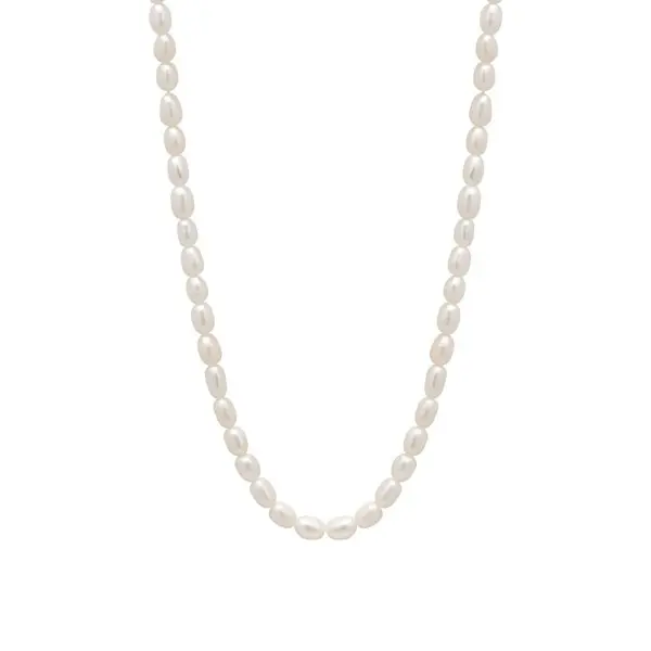 SPERO LONDON Natural Freshwater Pearl Strand Necklace - White/silver