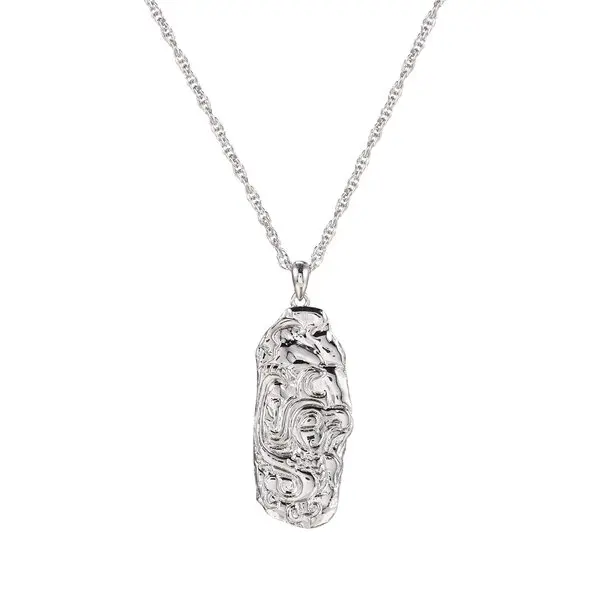 AUROZIA Flying Bird Coin Pendant Necklace - Silver