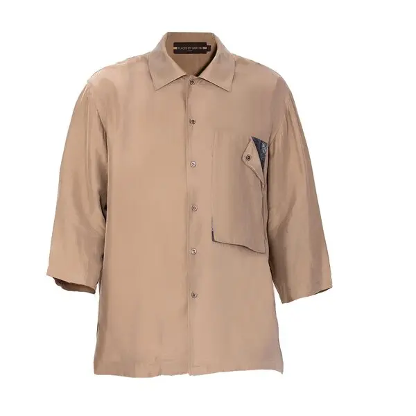 SMART AND JOY Pocket Flap Game Shirt Beige