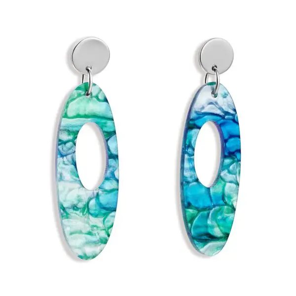 TOOLALLY Hepworth Dangle Earrings - Blue/green