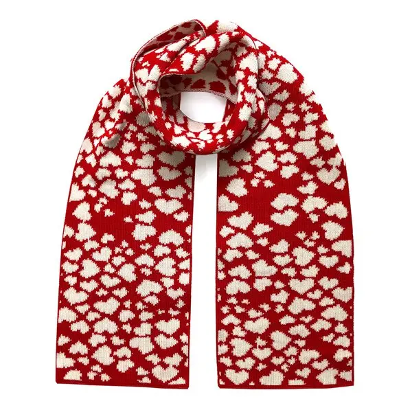 INGMARSON Hearts Wool & Cashmere Scarf - Red