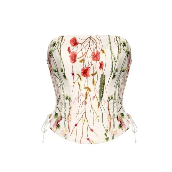 ELSAVA Flora Silk Corset - Yellow