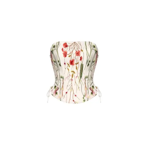 ELSAVA Flora Silk Corset - Yellow