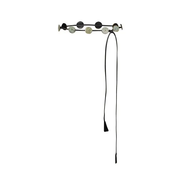 ANEMOIA Céramiste Leather Tied Ceramic Beaded Belt - Black
