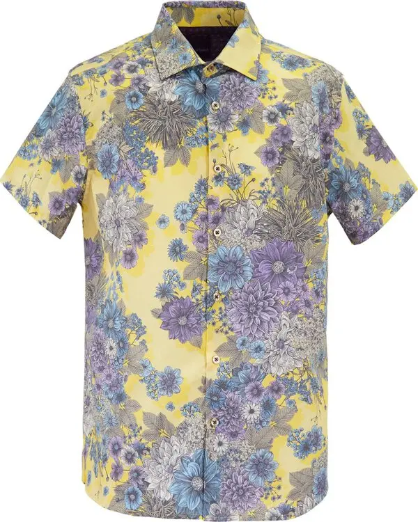 LORDS OF HARLECH Giles Dream Meadow Shirt Sunshine - Yellow