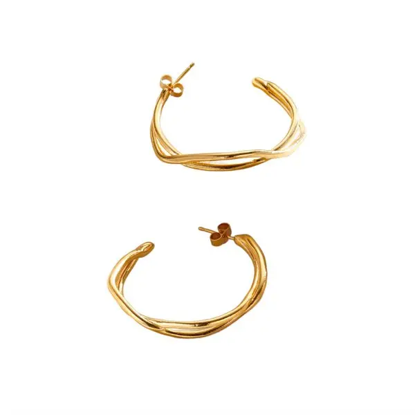 POSH TOTTY DESIGNS Delta Open Hoop Earrings - Gold
