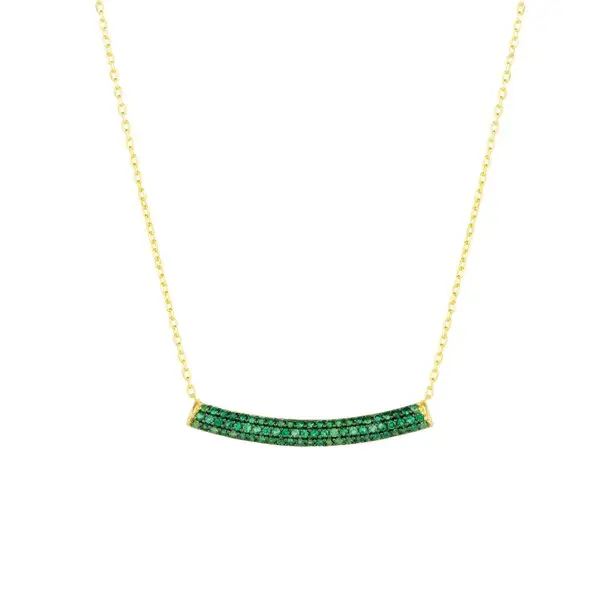 SPERO LONDON Gold And Sterling Silver Bar Necklace - Gold/green