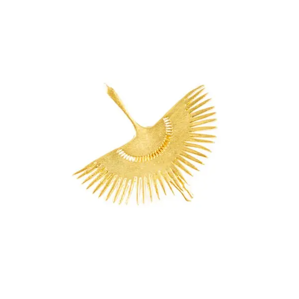 LES REINES Peafowl Statement Brooch - Gold