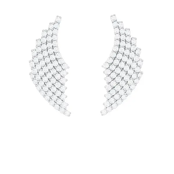 MAISON DE GALA Seraphine Crystal Wing Earrings - Silver