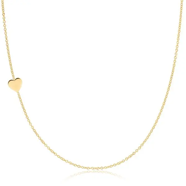 Maya Brenner Designs 14k Asymmetrical Letter Heart Pendant Necklace - Gold