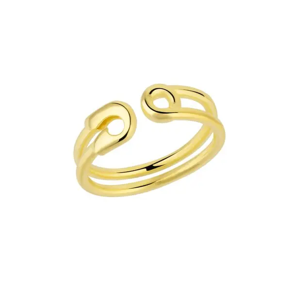 SPERO LONDON Sterling Silver Safety Pin Ring - Gold