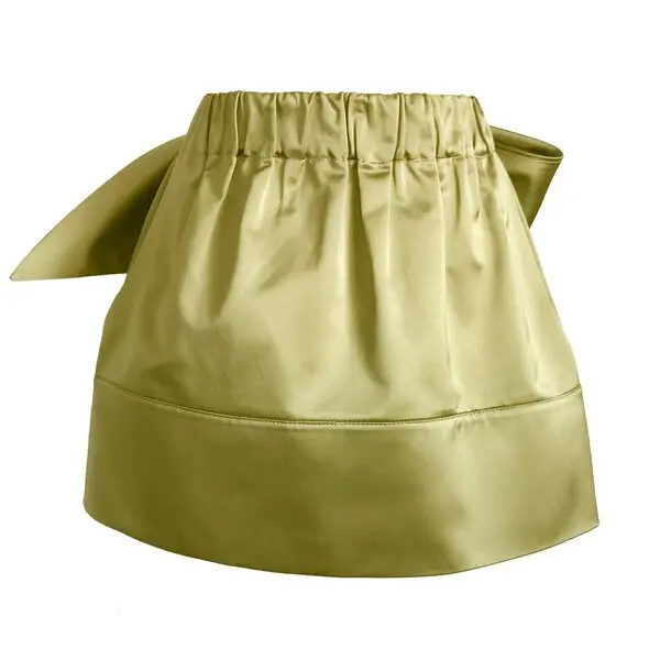 LANGNER Satin Mini Skirt With Bow Detail - Yellow