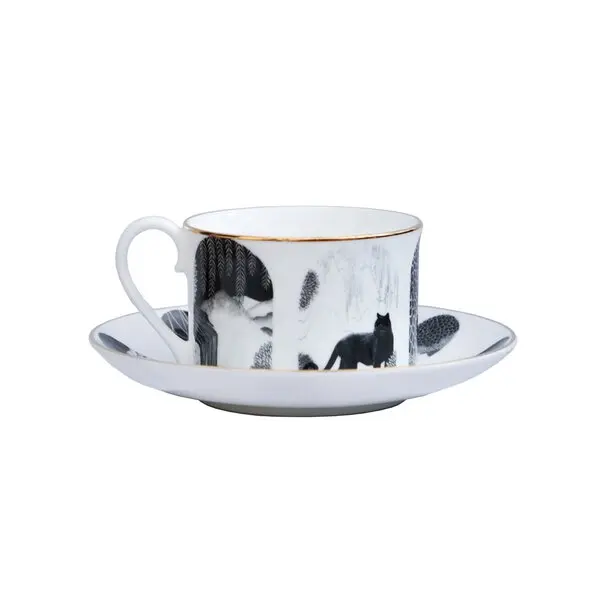 ABI OVERLAND JERSEY Peeking Fine Bone China Tea Cup And Saucer