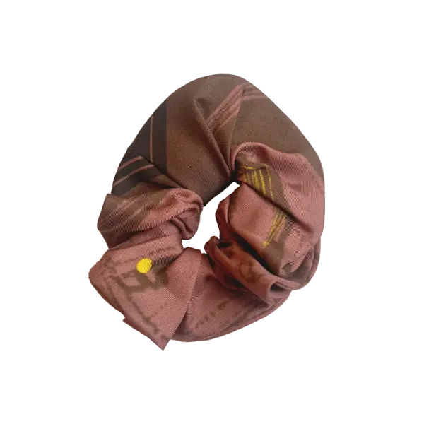 TASH AND LEY Silk Scrunchie - Brown