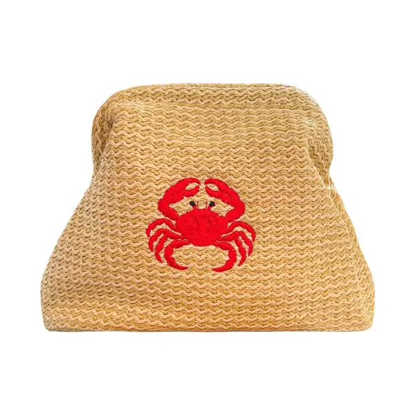 LILLY LOVES Crab Straw Clutch - Orange