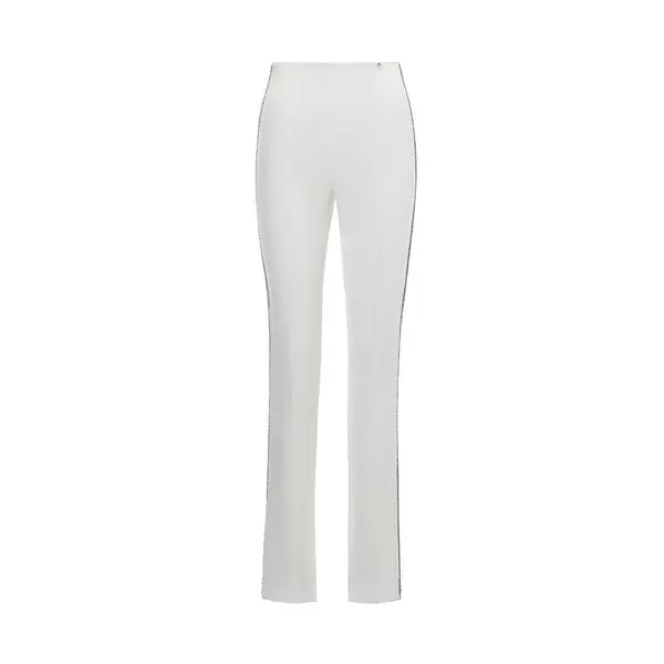 NISSA Embellished High-waisted Pants - White