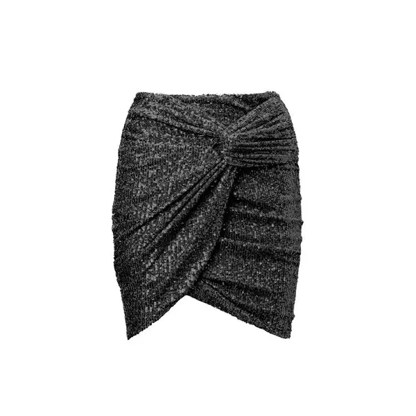 BLUZAT Sequin Knotted Skirt