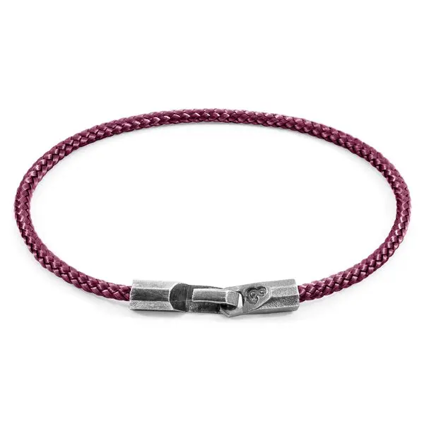 ANCHOR & CREW Talbot Silver And Rope Bracelet - Pink