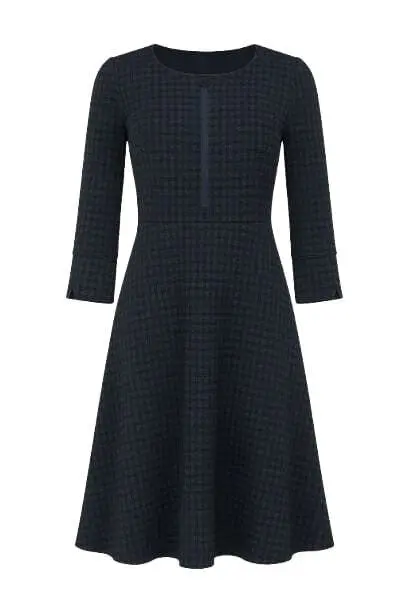 CONQUISTA Check Fit & Flare Dress