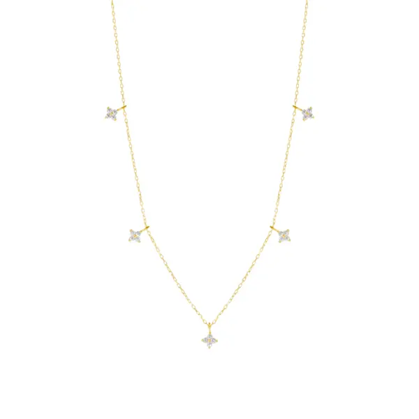 SPERO LONDON Plated Sterling Silver Four Leaf Clover Necklace - Gold