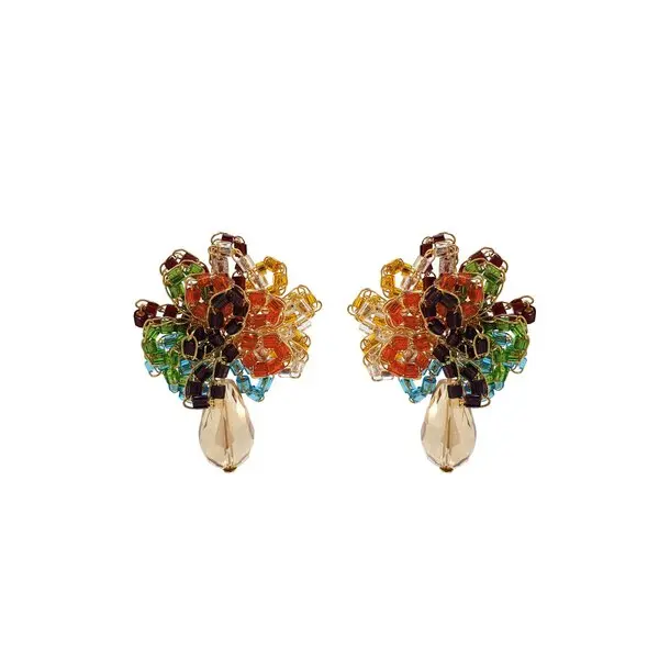 LAVISH BY TRICIA MILANEZE Handmade Crochet Post Earrings - Gold