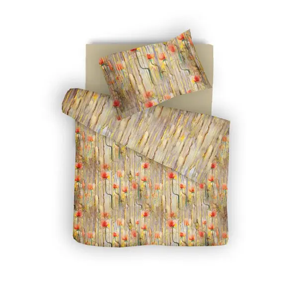 DECOFLUX HOME Neutrals / Sateen Bed Linen Set Poppy - Red