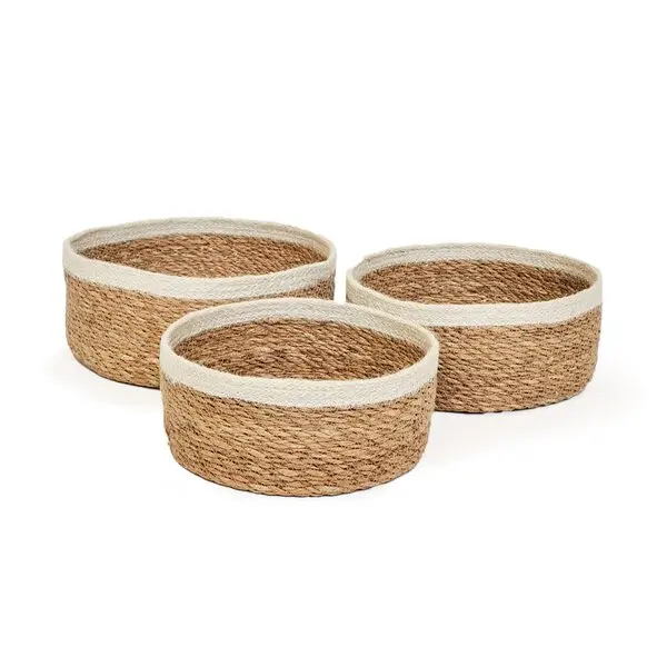 KORISSA Neutrals Savar Storage Bowl Set Of 3 - White