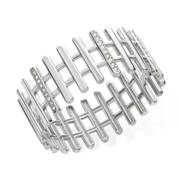 LUCY QUARTERMAINE Melody Hinged Bangle - Silver