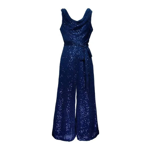 EMMA WALLACE Lora Sequin Jumpsuit - Blue