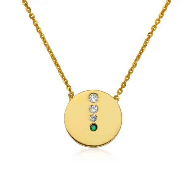 PREETI SANDHU Emerald And Diamond Medallion Necklace - Gold/green