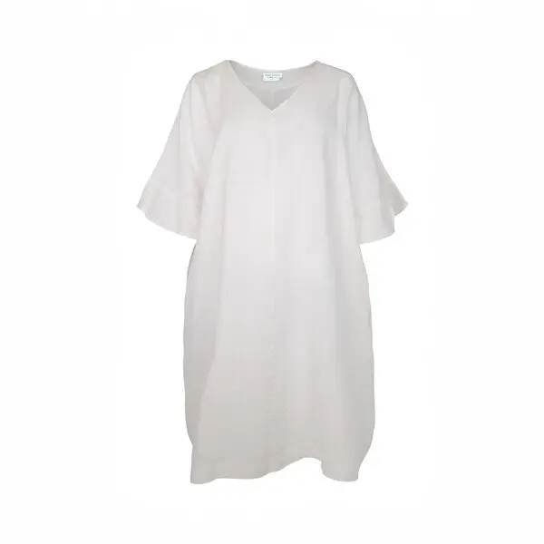 Haris Cotton Cami Linen Dress With Ruffled Sleeves