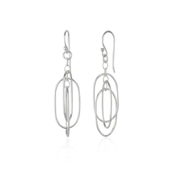 SPERO LONDON Nested Hoop Drop Earrings - Silver
