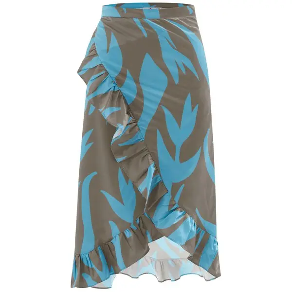 PERALUNA Blue / Brown Kalinda Sarong / Pareo In Turquoise / Brown - Blue/brown
