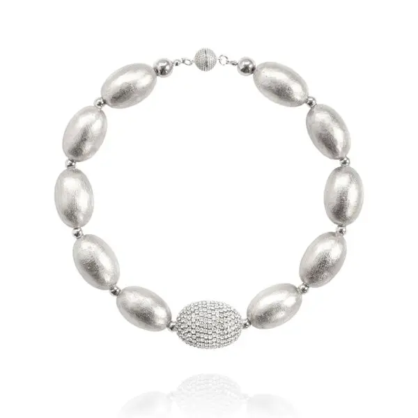 SAULE LABEL Chérie Beaded Choker Necklace - Silver