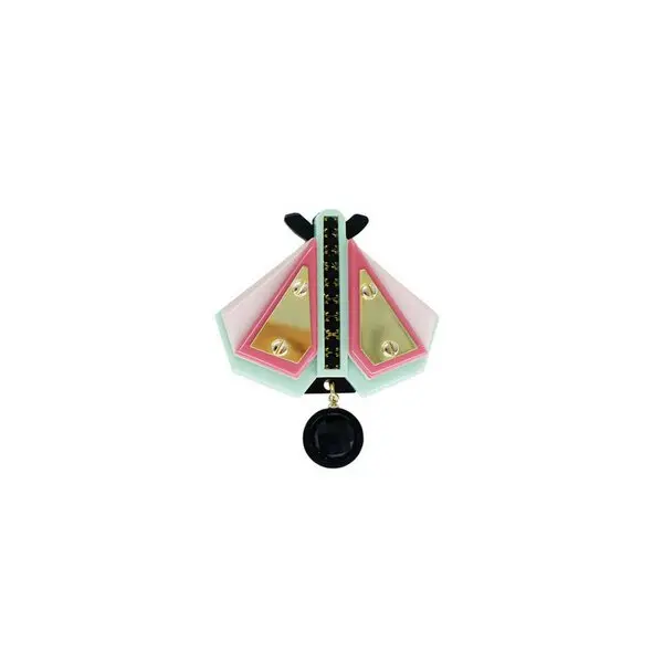 GISSA BICALHO Papaloti Acrylic Brooch - Green