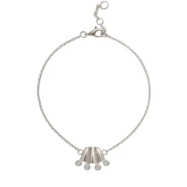 PEARL CODE Diamond Crown Chain Bracelet - Silver