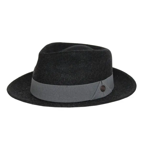 DASMARCA HATS James Slate Melange Wool Felt Fedora Hat - Grey