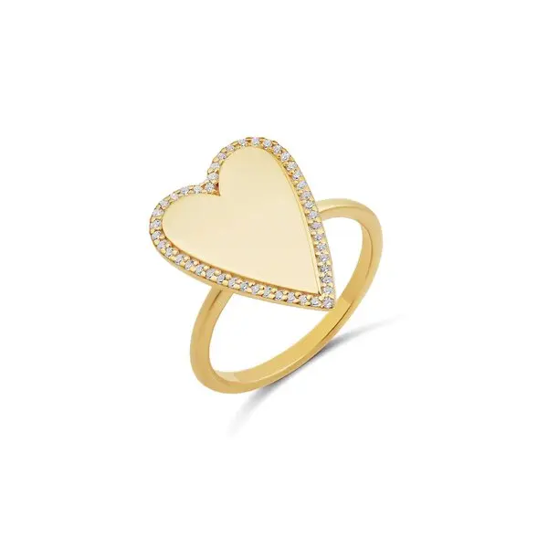 SHYMI Heart Pave Outline Ring - Gold