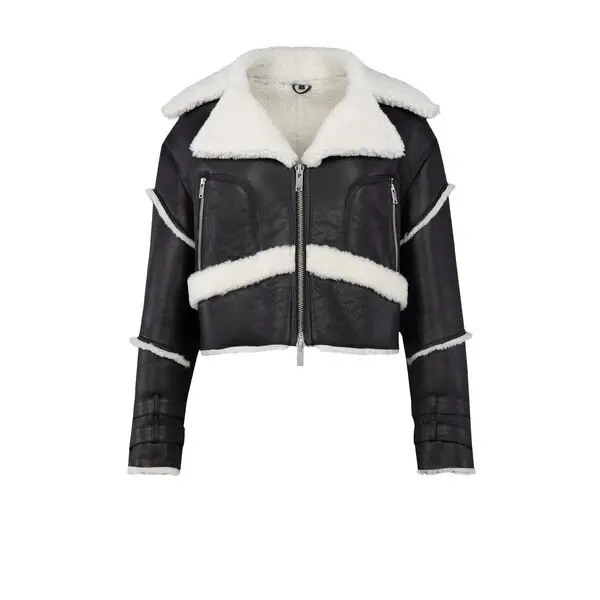 PCFG Leather Jacket With Faux Fur Lining