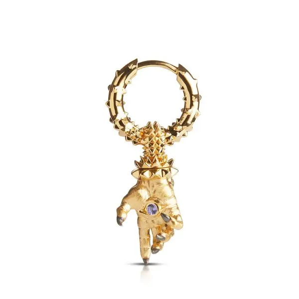 KASUN Hand Of The Protector Tanzanite Vermeil Earrings - Gold