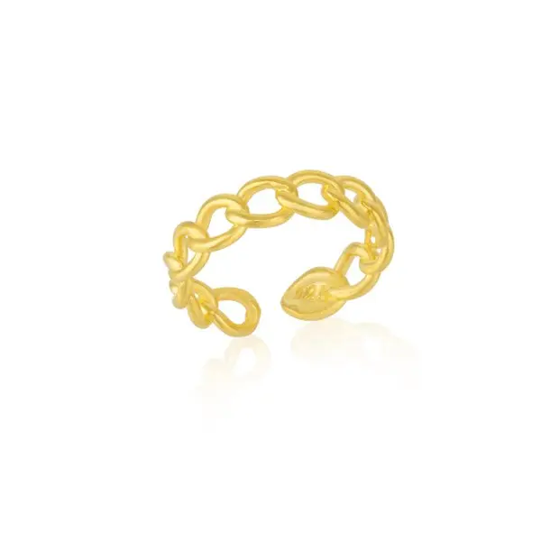 SPERO LONDON Sterling Silver Chain Link Ring - Gold