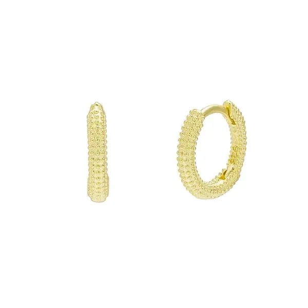 SPERO LONDON Sterling Silver Textured Pebble Hoop Earrings - Gold