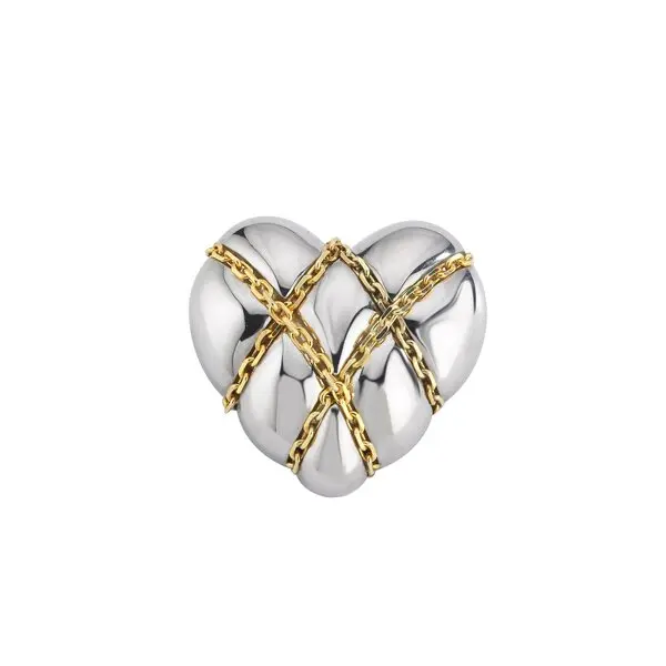 Mishka Heart Pin - Gold/silver