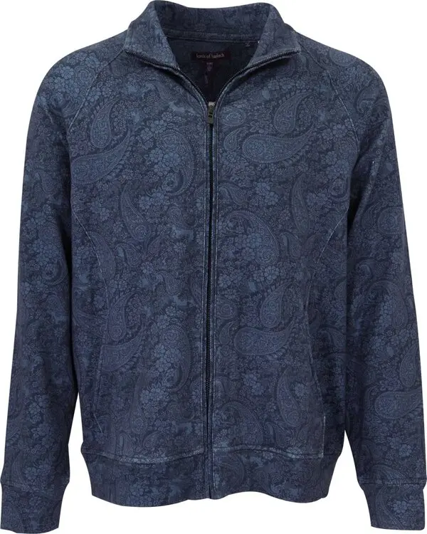 LORDS OF HARLECH Paisley Full-zip Jacket - Blue