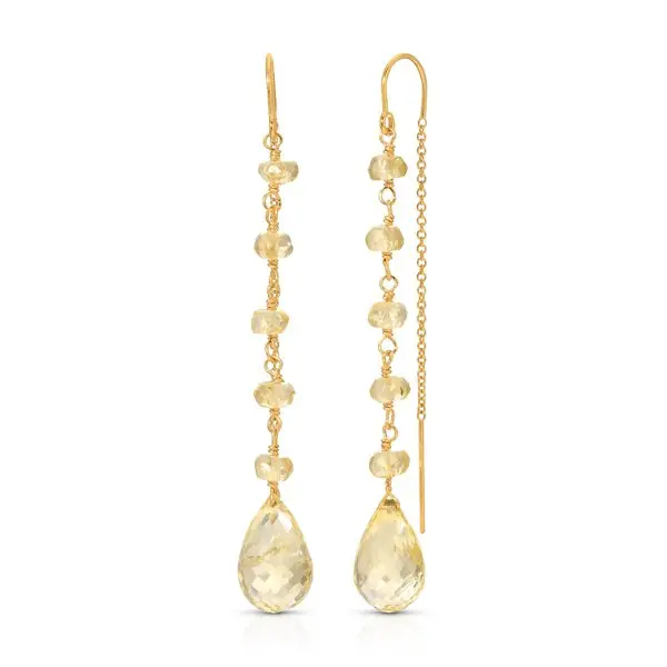 HEATHER HAWKINS Dance For You Threader Earrings - Yellow