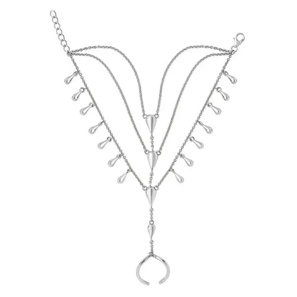 LUCY QUARTERMAINE Solid Sterling Drop Hand Chain - Silver